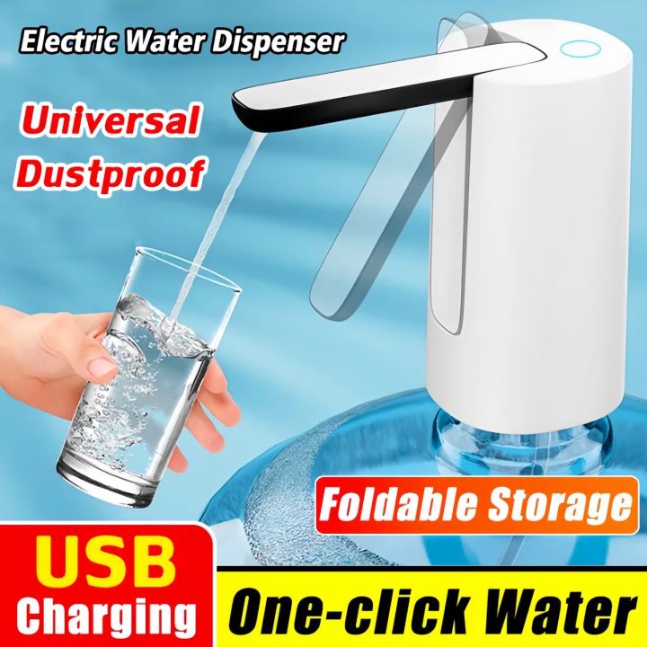 XT Automatic Water Dispenser Pump USB Charging Foldable Dustproof Water Pump One Click Drinking ...