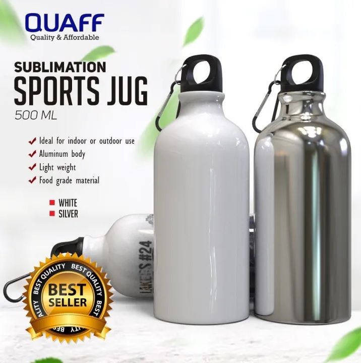 Quaff Sublimation Coated Sports Jug 500ml White / Silver | Lazada PH