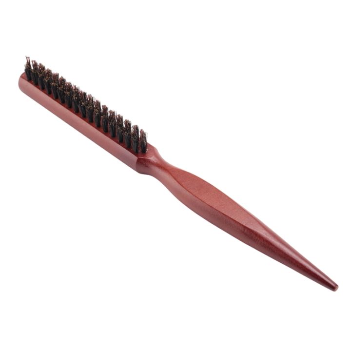 Wood Handle Natural Boar Bristle Hair Brush Comb Hairdressing Barber ...