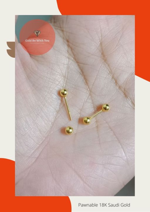 Pawnable 18k Saudi gold De Roscas Bead Earrings | Lazada PH