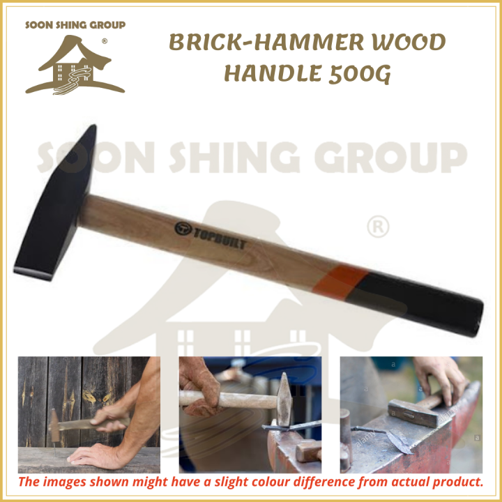 BRICK HAMMER WITH WOOD HANDLE 500G | Lazada