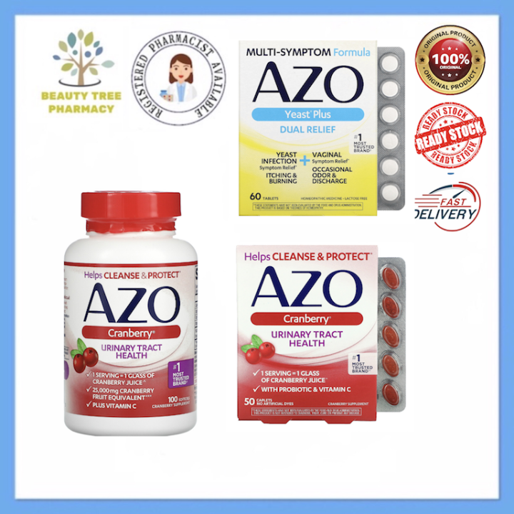 Azo Cranberry Urinary Tract Health Probiotic 50caplets / 100 softgels / Yeast Plus Dual Relief ...