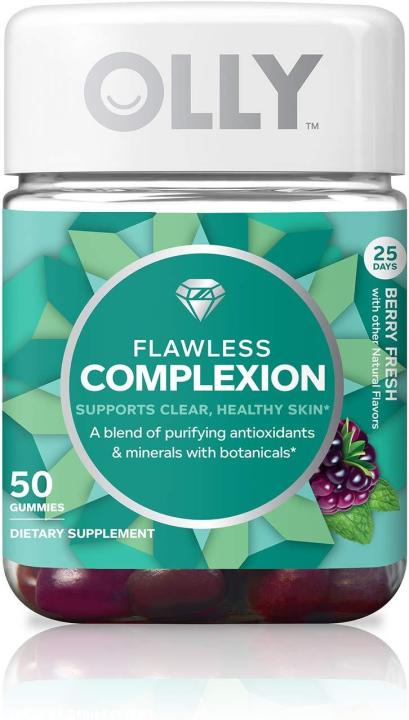 OLLY | Flawless Complexion, Berry Fresh 25 Day Supply (50 Gummies ...