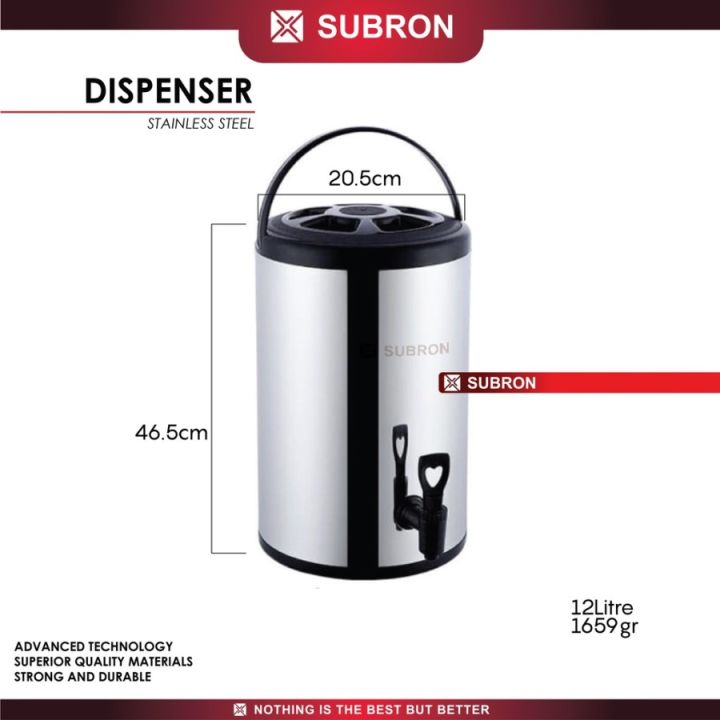 Subron Water Jug Dispenser WTJ-12L 12 Liter Stainless Steel | Lazada ...