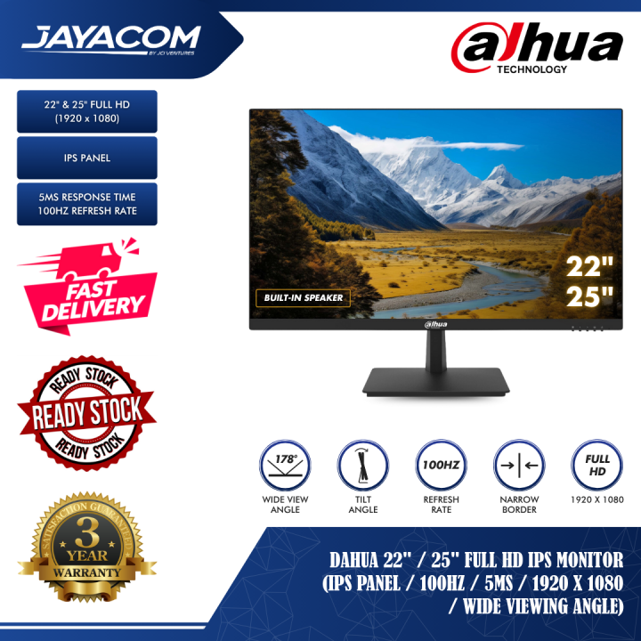 Dahua 22" / 25" Full HD IPS Monitor (IPS Panel / 100Hz / 5ms ...
