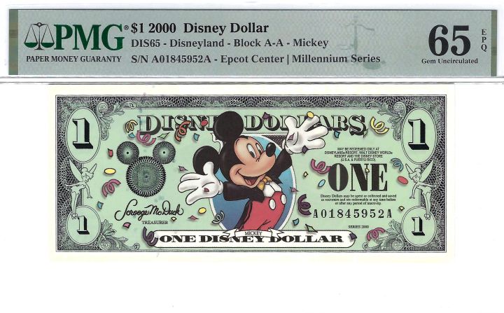 PMG EPQ Millennium Series Disney Dollars Mickey Mouse Edition Special ...