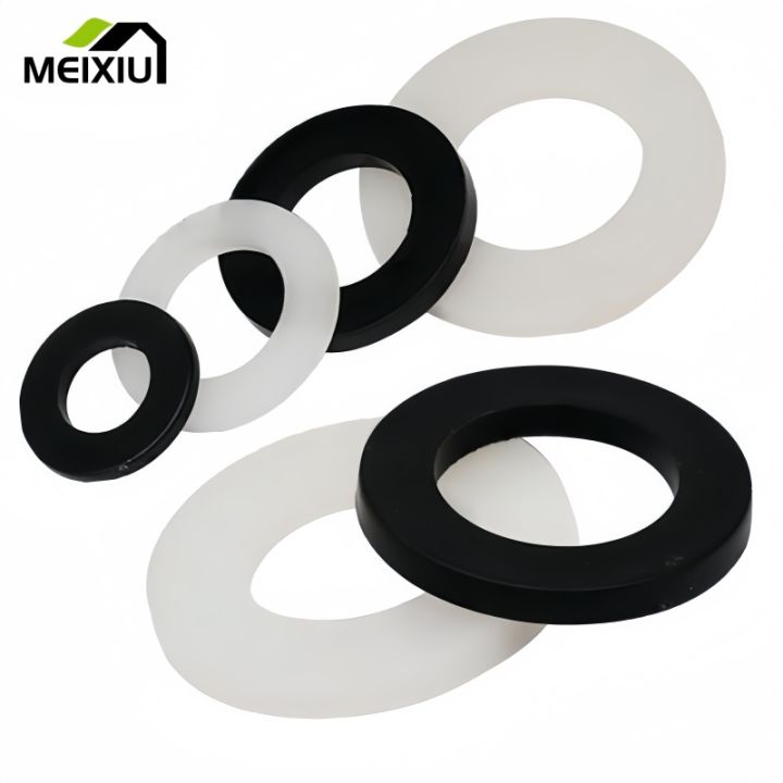 100pcs M2 M2.5 M3 M4 M5 M6 M8 M10 M12 White Black Plastic Nylon Flat ...
