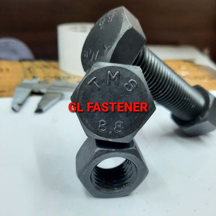 Baut Mur Baja 8.8 M22 x 100 HTB Grade 8.8 Kunci 32 Full Drat P2.5 FT | Lazada Indonesia