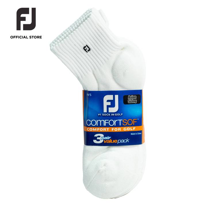 FootJoy FJ ComfortSof Quarter Men's Golf Socks White 3 Pairs - ถุงเท้า ...
