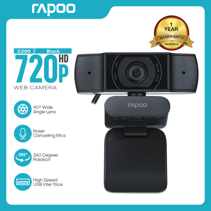 Rapoo C200 HD Web Camera 720P With Noise Canceling Microphone USB ...