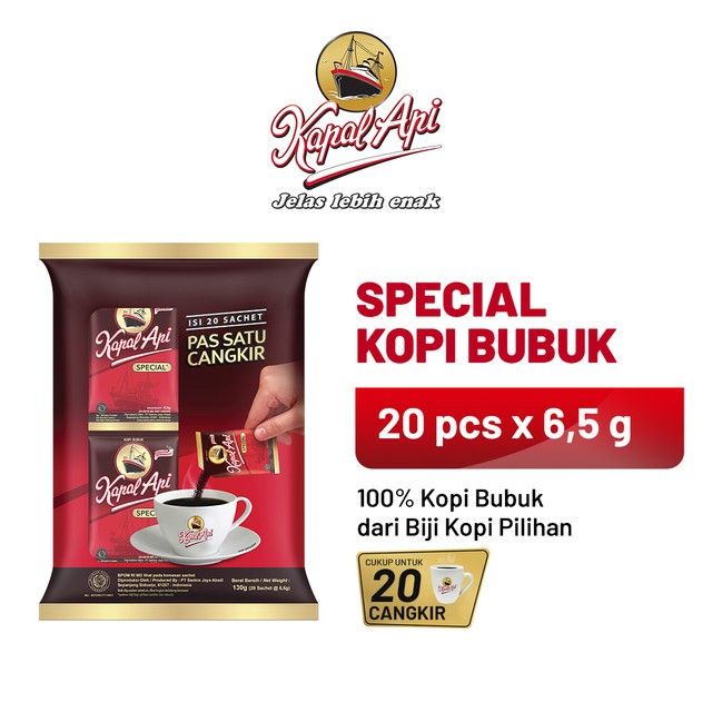 Kapal Api Kopi Bubuk 1 Kantong Isi 20 Pcs 6 Gr | Lazada Indonesia