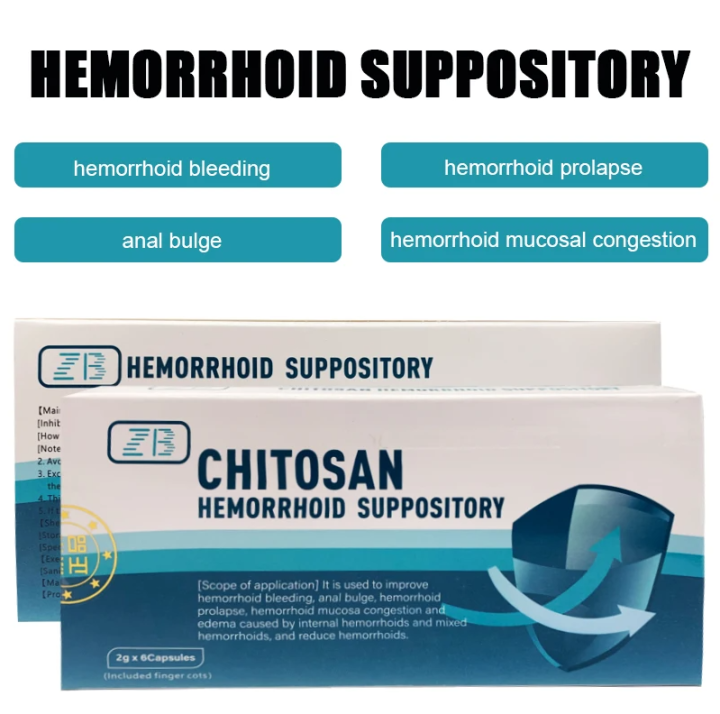 ZB 6 Capsules Hemorrhoids Suppository Medical Treats Hemorrhoid Pain ...