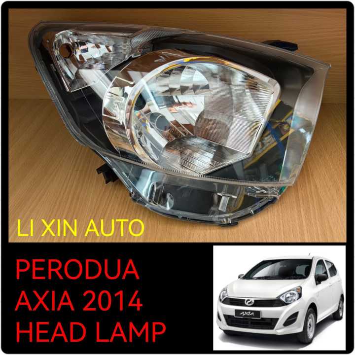 PERODUA AXIA 2014-2016 HEAD LAMP HEAD LIGHT / LAMPU BESAR DEPAN KERETA ...