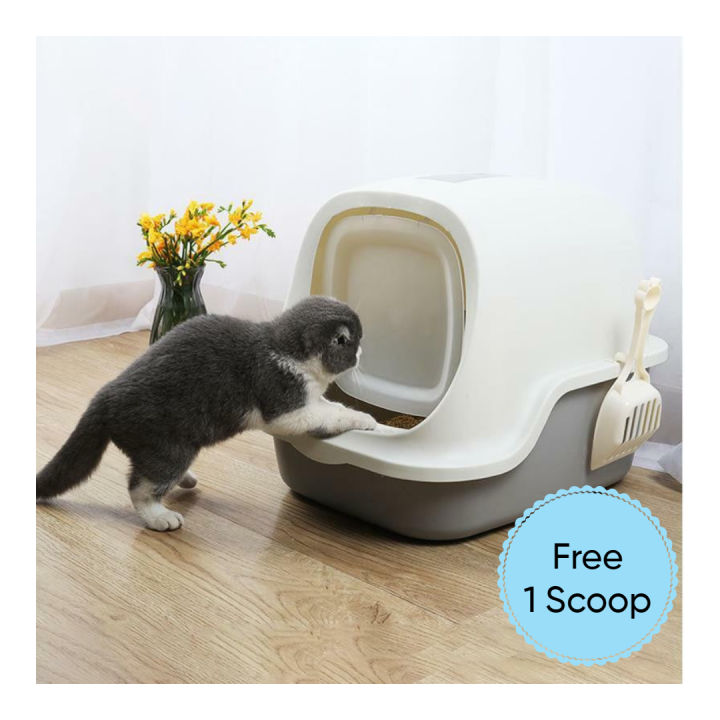 Tempat Pasir Kucing Cat Litter Box Cat Toilet Ukuran Besar | Lazada ...