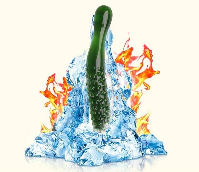 Cucumber Dildo Didlo Double ended Glass Ass Butt A-nal Plug Waterproof ...
