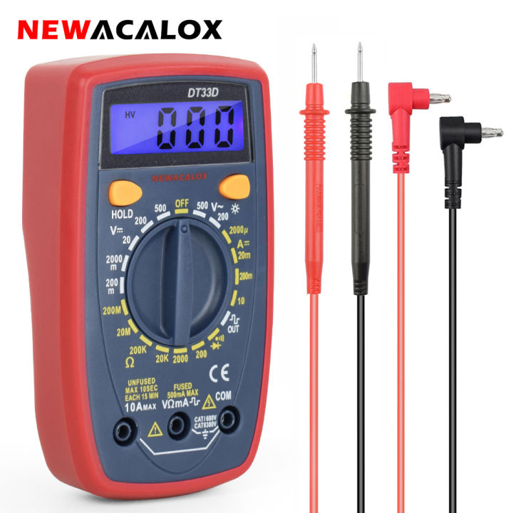 NEWACALOX LCD Digital Display Multimeter Electrical Instrument ACDC ...