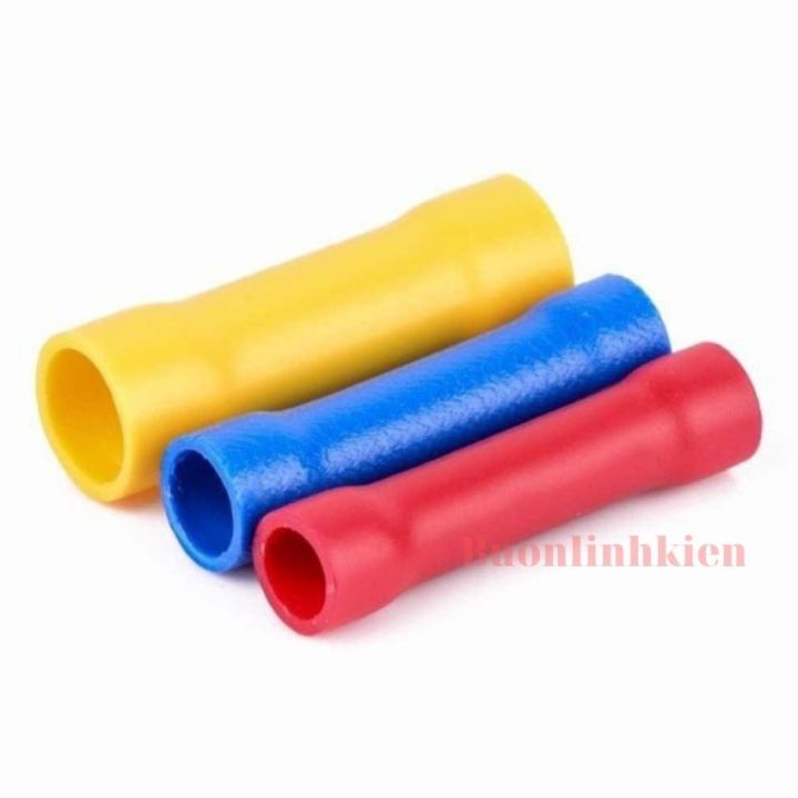 100 Đầu cos dây điện nối thẳng bọc nhựa BV1, BV2, BV5, đầu cốt bấm nối ...