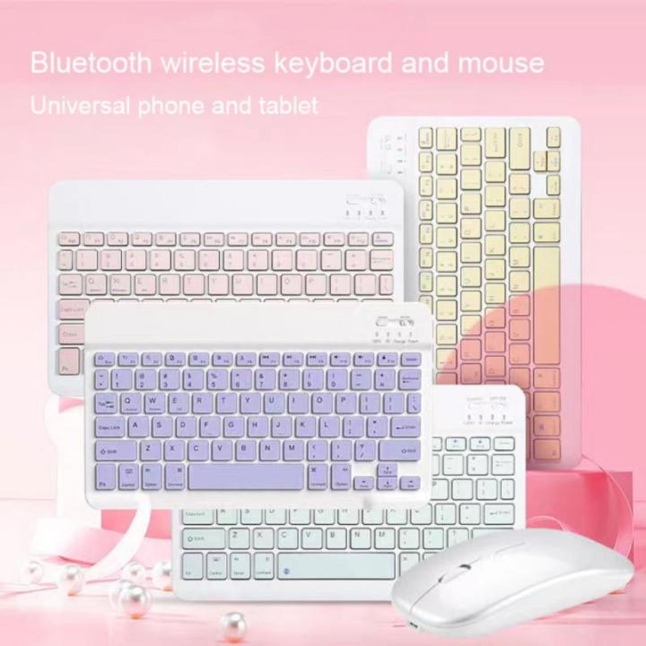 10inch Wireless Keyboard Bluetooth Keyboard Mouse Ipad Phone Tablet Rechargeable Keyboard For