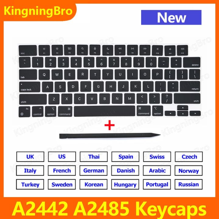 2021 Laptop A2442 A2485 Keyboard Keys Keycaps US UK French Russian ...