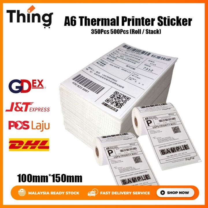 350 500pcs A6 Thermal Printer Sticker Thermal Paper 100*150mm High ...