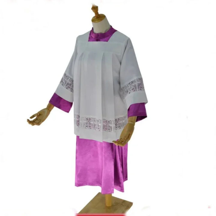 2PCS Sets Altar Server Kids Inner Robe Surplice Lace Cottas Priest ...