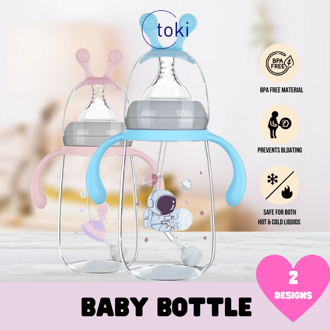Toki - 300ml Baby Drinking Bottle Infant Kids Cartoon Water Milk Bottle ...