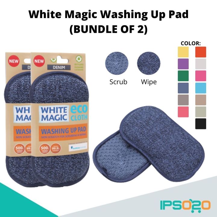 [ Bundle of 2 ] White Magic Dishwashing Sponge Washing Up Pad | Lazada ...