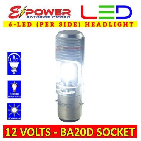 E-POWER BA20D 6-LED HEADLIGHT BULB | Lazada PH