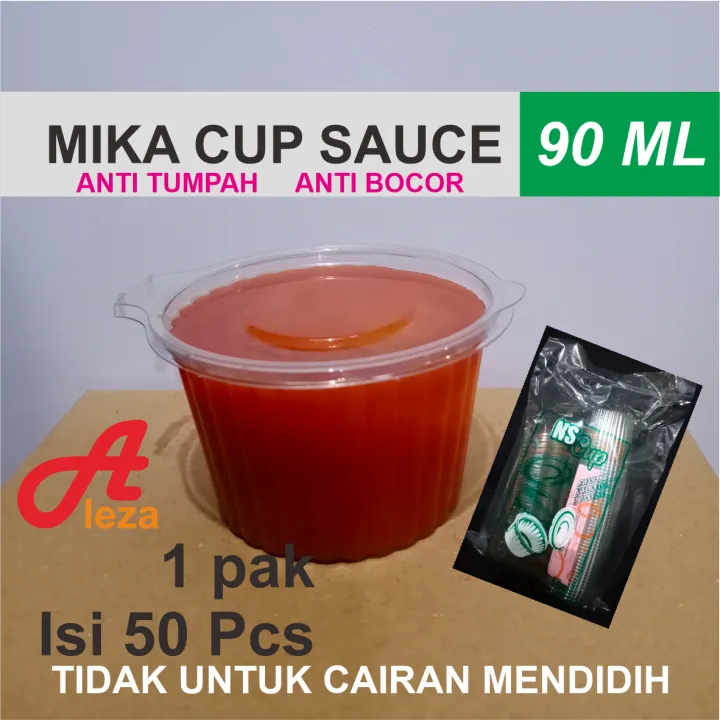 Mika Cup Sauce 90 ML/Cup Mika Sambel 90 ML/Mika Puding Isi 50 Pcs ...