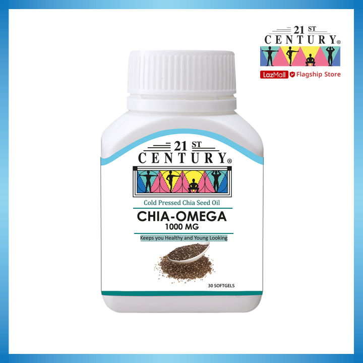 21st Century Chia Omega 1000mg, Chia Seed Oil soft capsules, 30s ...