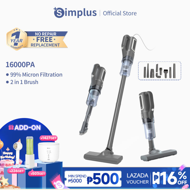 Simplus 3/11 In 1 Vacuum Cleaner Portable Vacuum Cleaner Ultra Quiet 16000Pa Strong Suction ...
