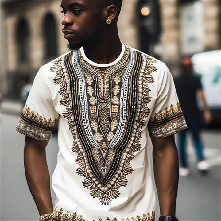Harajuku 3D African Dashiki Tribal Print T Shirt Ethnic Patterns ...