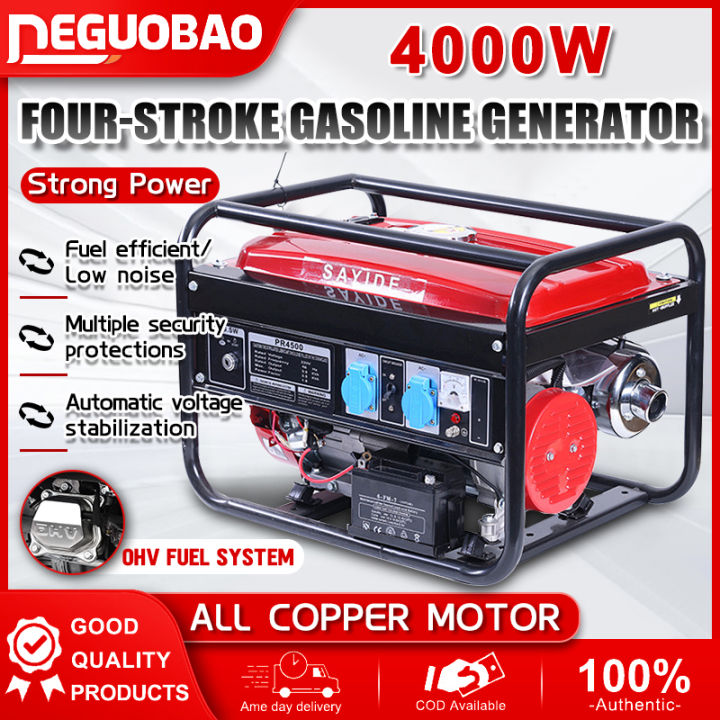 4000W Gasoline Generator 220V/60Hz Portable Household Generator Four ...