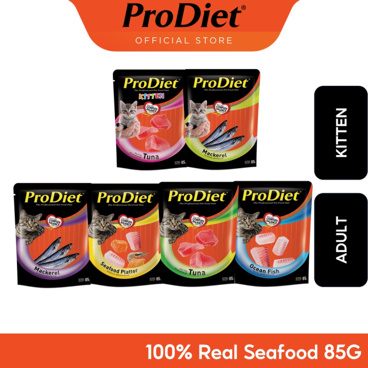 ProDiet Wet Cat Food - Ocean Fish/Tuna/Mackerel/Seafood Platter/Salmon ...