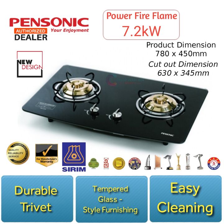 Pensonic 2 Burner Built-In Glass Hob PGH-422N Dapur Kaca PGH422N | Lazada