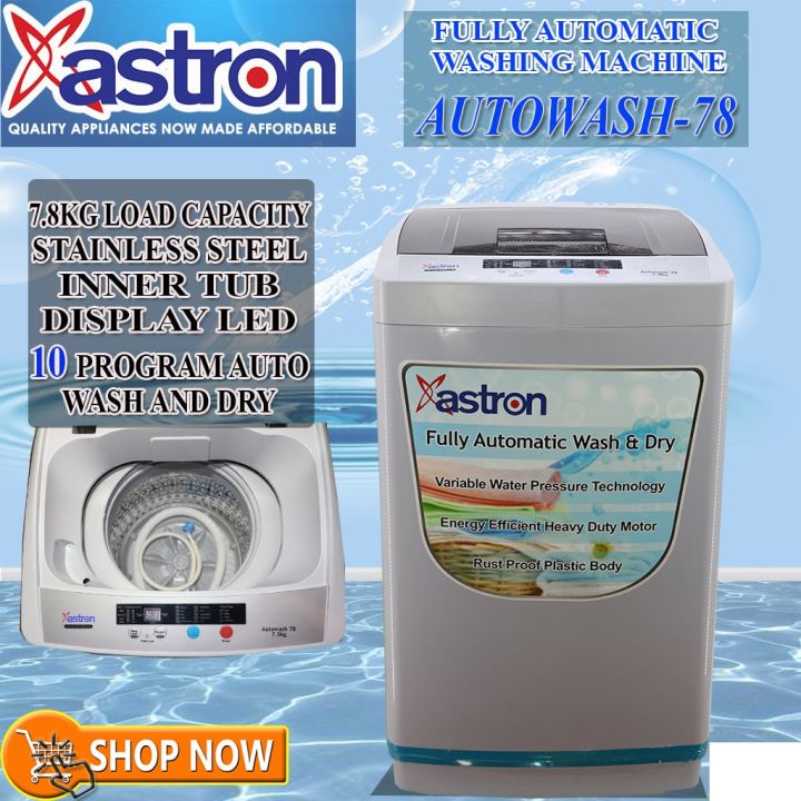 Astron AUTOWASH-78 Fully Automatic Washing Machine With Spin Dryer 7.8 ...