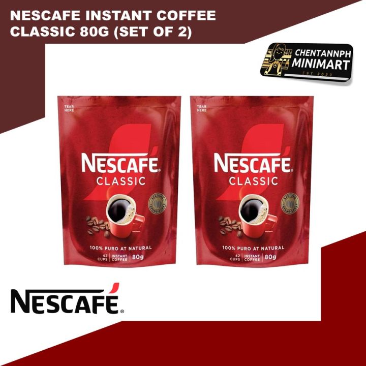 NESCAFÉ Classic Instant Coffee 100% Puro at Natural 80G X 2 Pieces ...
