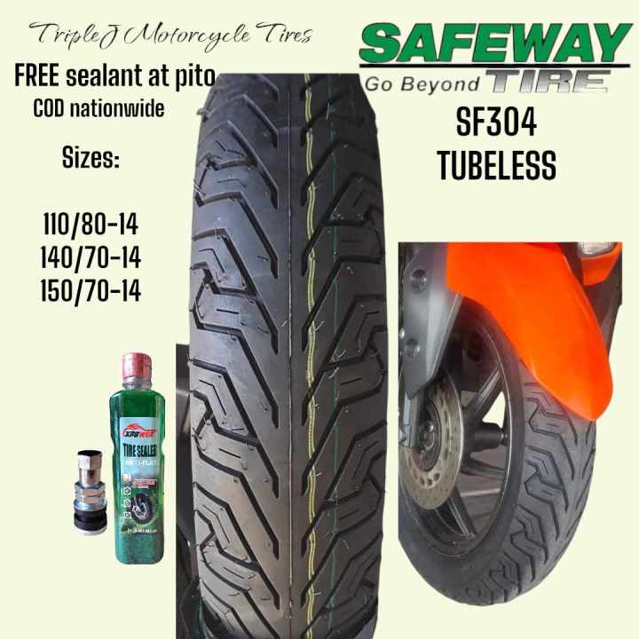 Size 14" for Aerox v1, v2 SAFEWAY brand, tubeless tire with 8ply tire ...