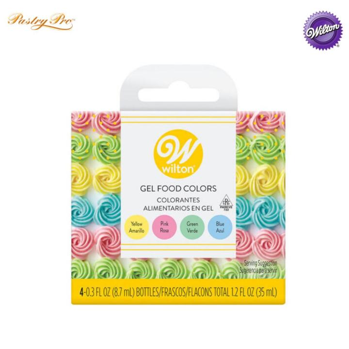 WILTON, Gel Food Colour Set, Pastel Colours, 4 Colours | Lazada