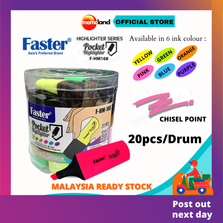 FASTER HIGHLIGHTER PEN (FHM168) PEN PENANDA 荧光笔 | Lazada