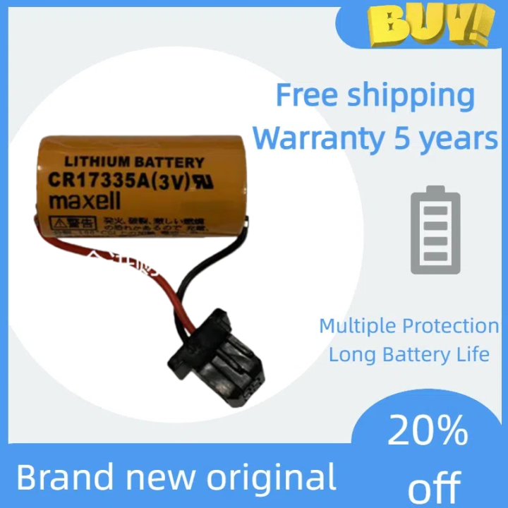 แบตเตอรี่ 1 ชิ้น MAXELL CR17335A 3V สำหรับ Fanuc ปลั๊กพิเศษสีดำ A98L ...