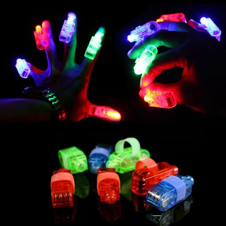 8 Pcs / 2 Set LED Finger Lights Glowing Dazzle Colour Laser Emitting ...