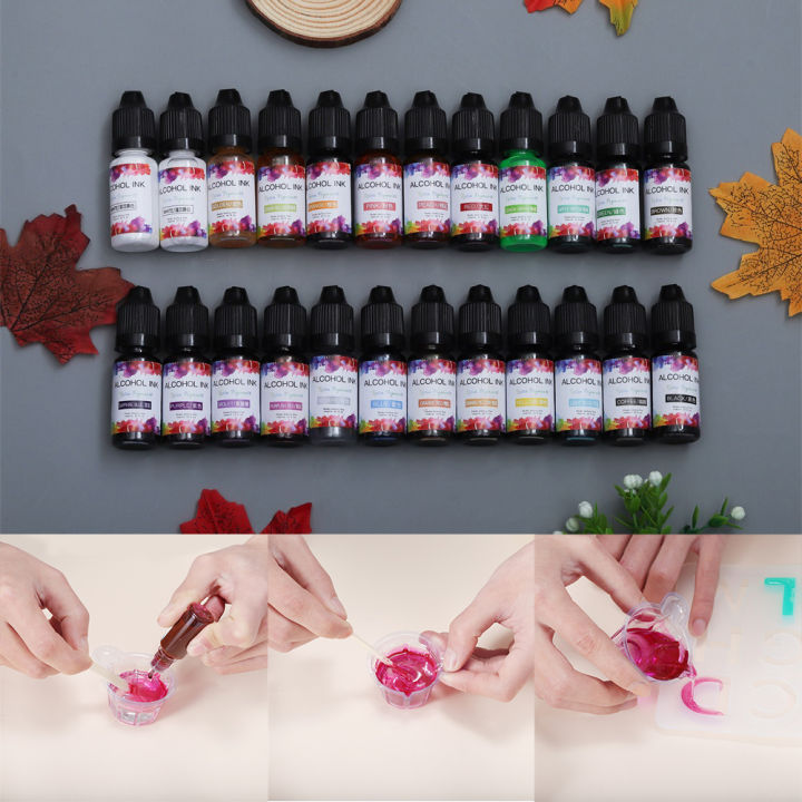 10ml Epoxy Resin Pigment Alcohol Dye Dye Diffusion Ink for Epoxy Dyeing ...