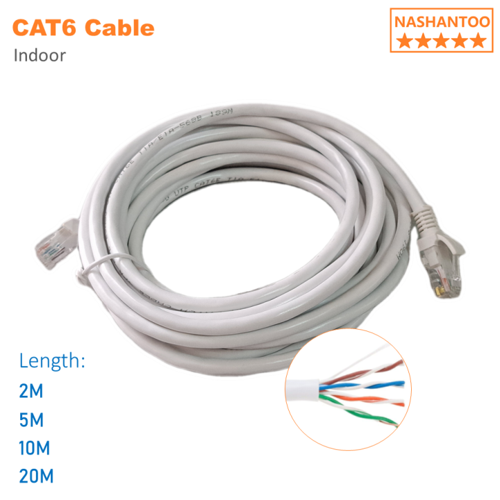 Cat 6 Ethernet Cable Indoor LAN Network Cable 2M/5M/10M/20M (white ...