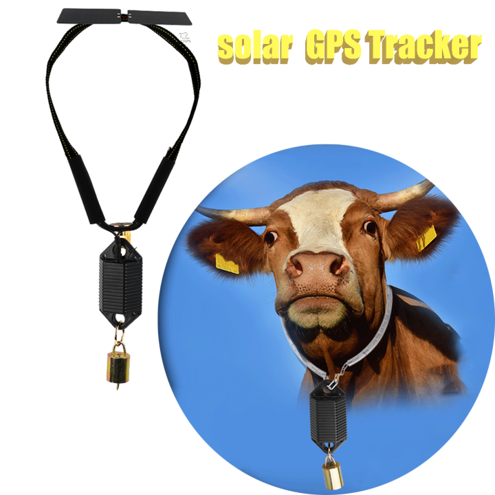 New Animal Cow GPS Tracker with Solar Power Cattle Horse Sheep Locator Anti-lost GPS Tracking ...