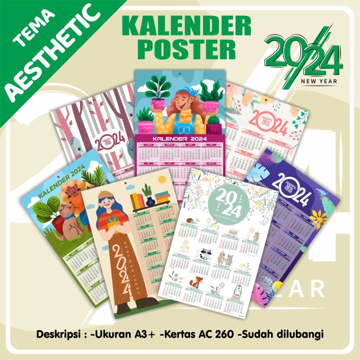 Kalender poster AESTHETIC - Kalender dinding 2024 | Lazada Indonesia