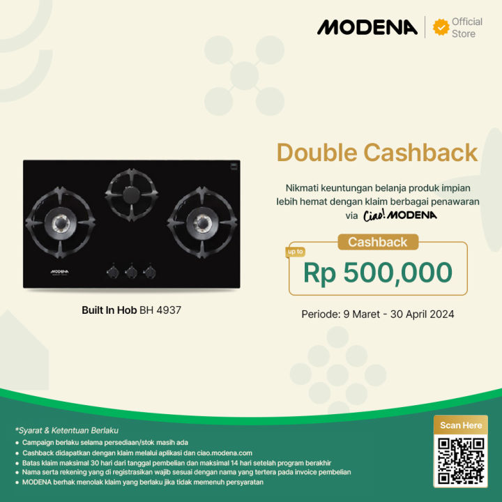 MODENA Built In Gas Hob / Kompor Tanam Gas - BH 4937 | Lazada Indonesia