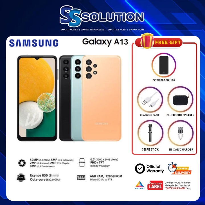 Samsung Galaxy A13 4G/5G l 6GB+128GB ROM Smartphones l 6.6" FHD+ TFT ...