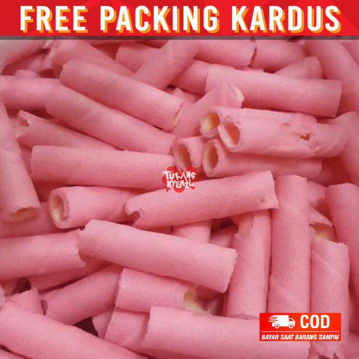 Snack astor mini / wafer roll 250 gram RASA STRAWBERRY makanan ringan ...