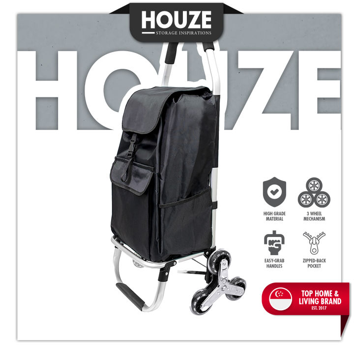 [HOUZE] Aluminium Stair Climber Shopping Trolley with Front and Side ...